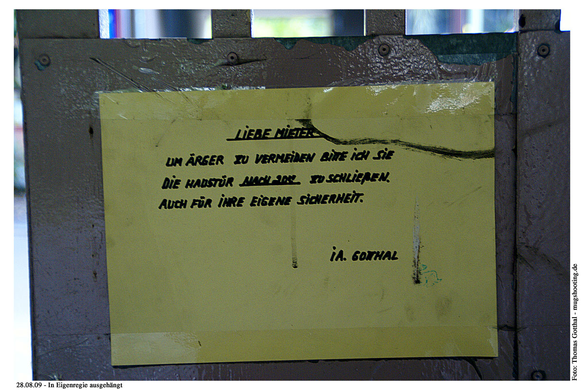 Foto des Tages: In Eigenregie ausgehängt - gesichtspunkte.de